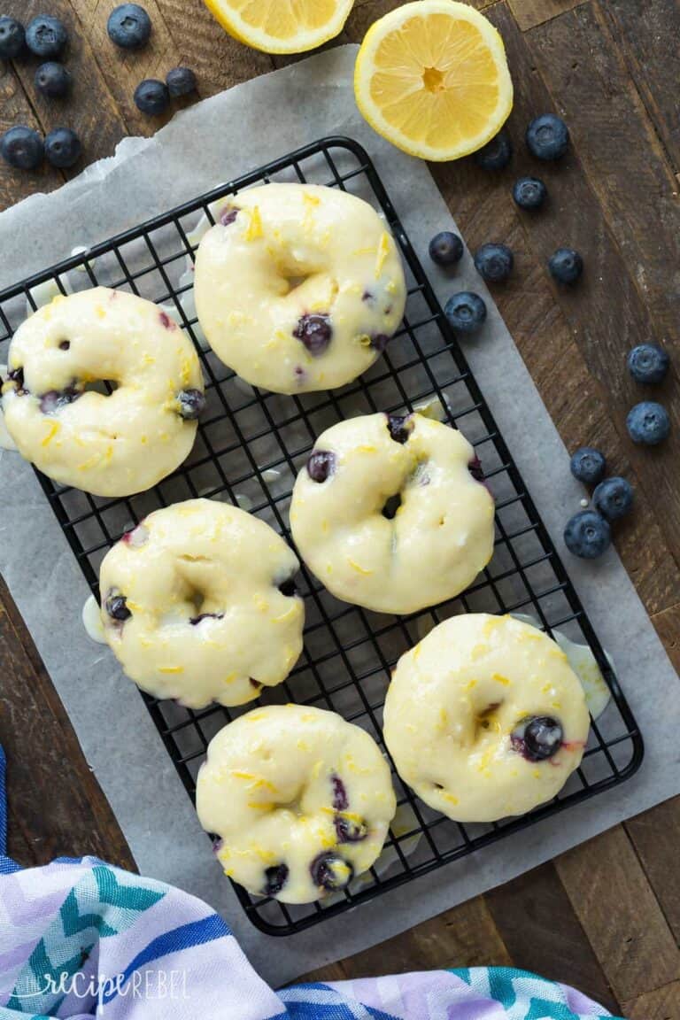 Baked Lemon Blueberry Doughnuts (Donuts) Recipe + VIDEO