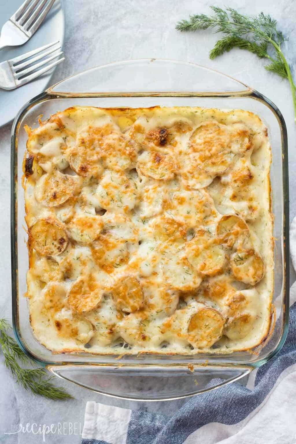 Light Creamy Dill Scalloped Potatoes Recipe