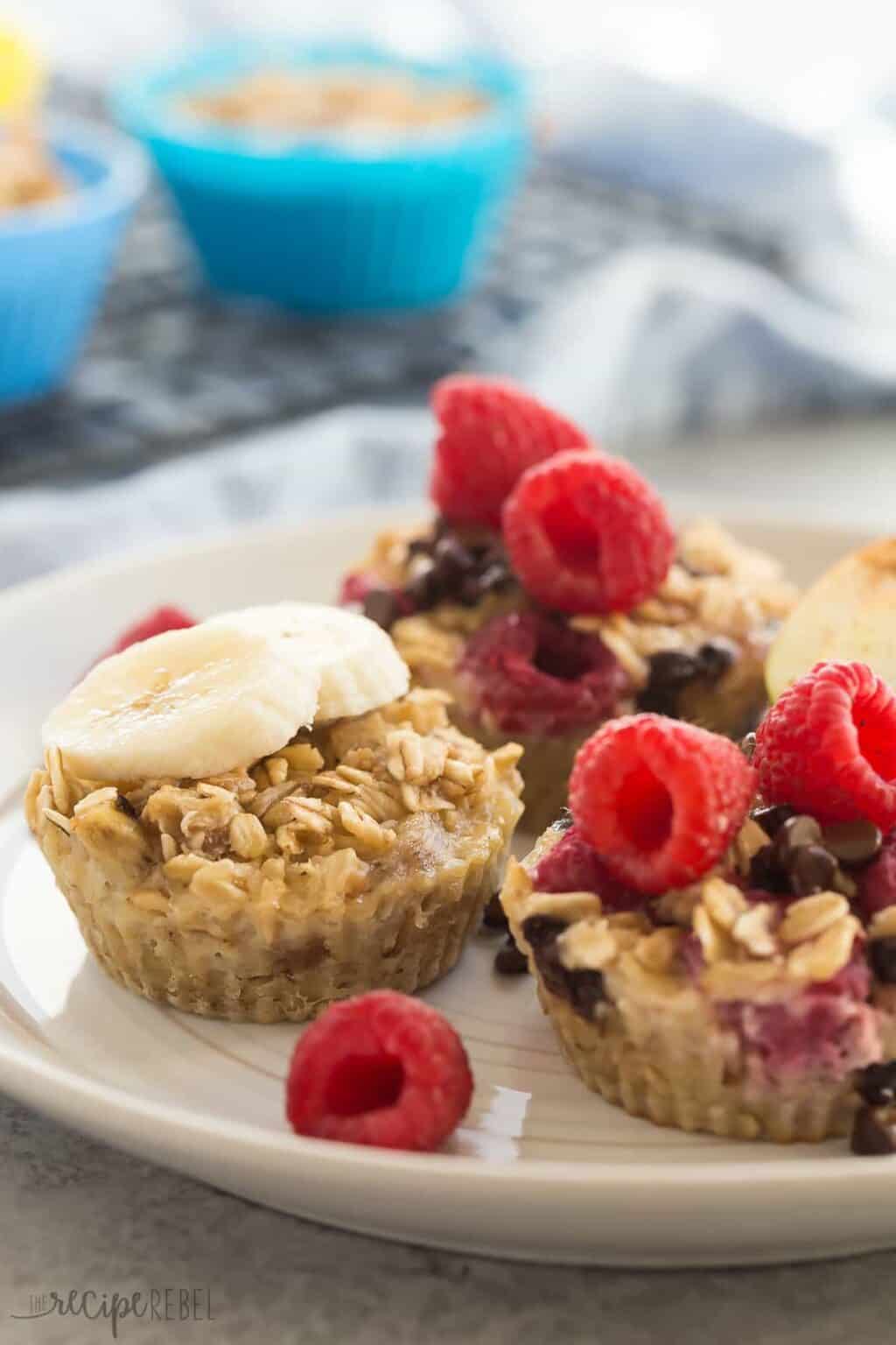 Easy 4 Ingredient Baked Oatmeal Cups Recipe - The Recipe Rebel