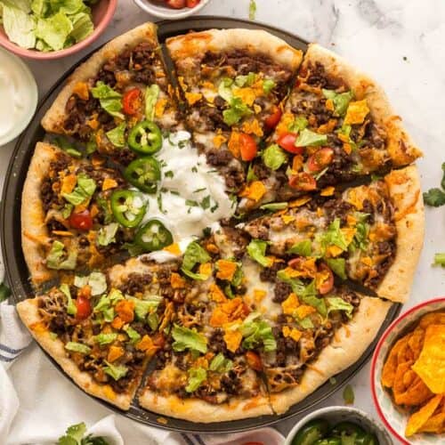 Taco Pizza [step by step VIDEO] - The Recipe Rebel