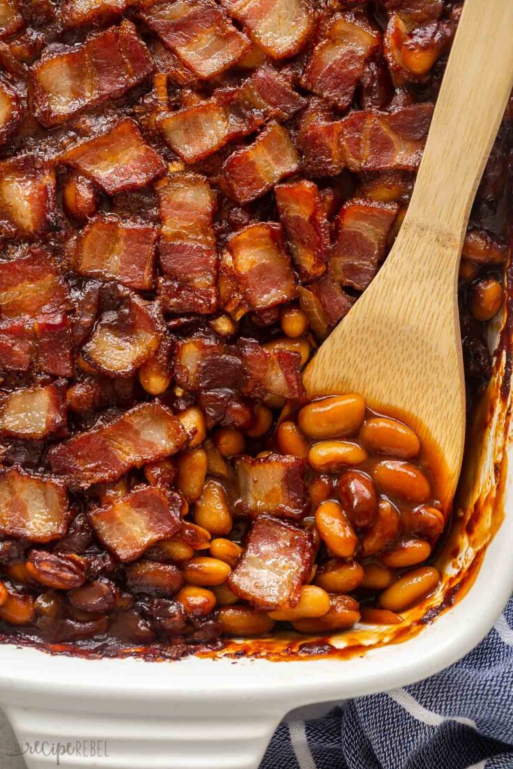 Maple Bacon Baked Beans - The Recipe Rebel [VIDEO]