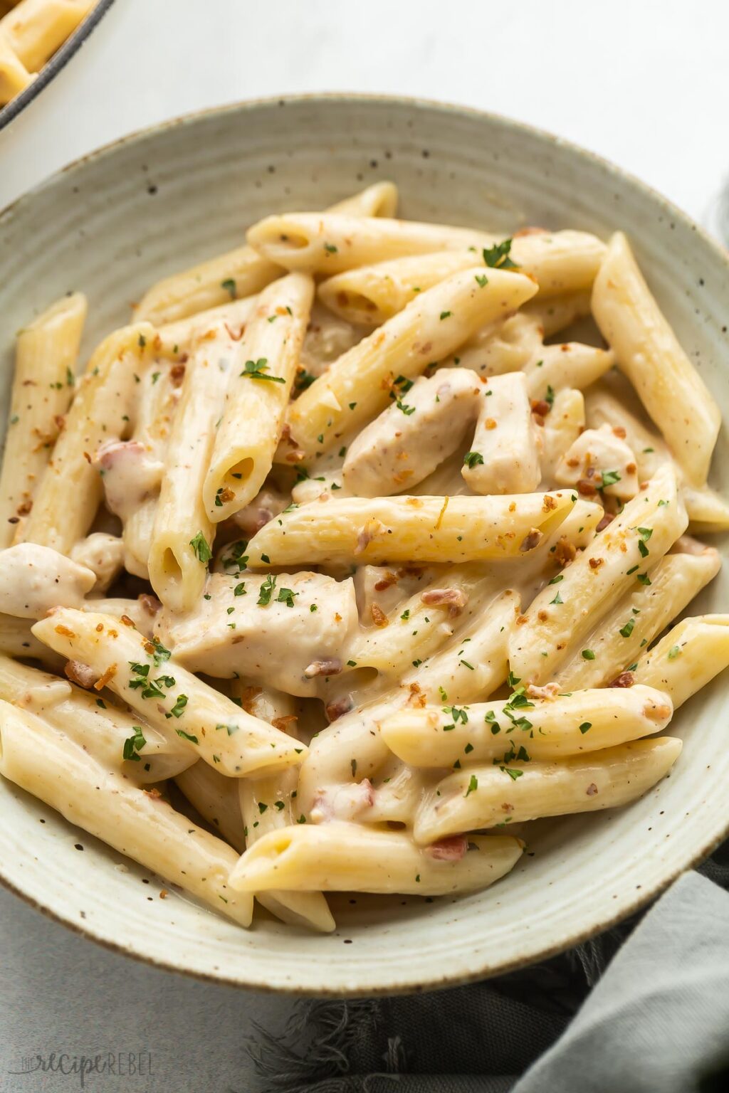 Chicken Bacon Ranch Pasta - The Recipe Rebel [VIDEO]