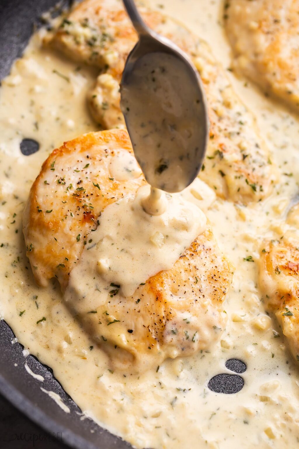 Creamy Garlic Chicken - The Recipe Rebel [VIDEO]