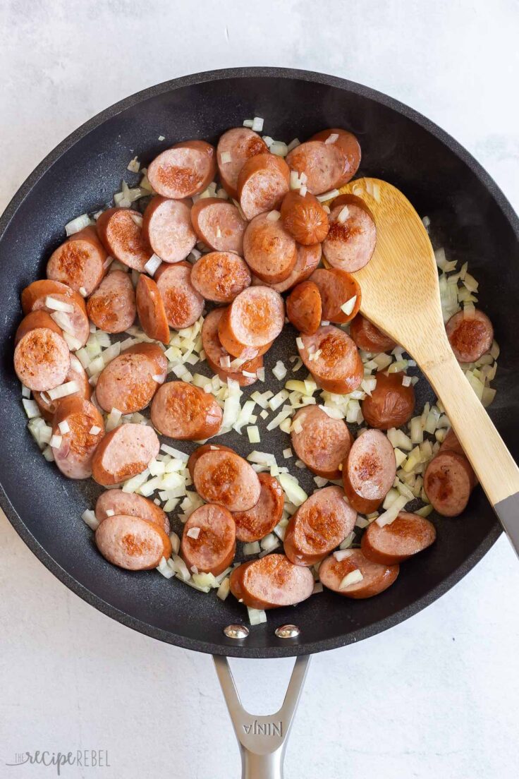 Perogies and Sausage Skillet - The Recipe Rebel