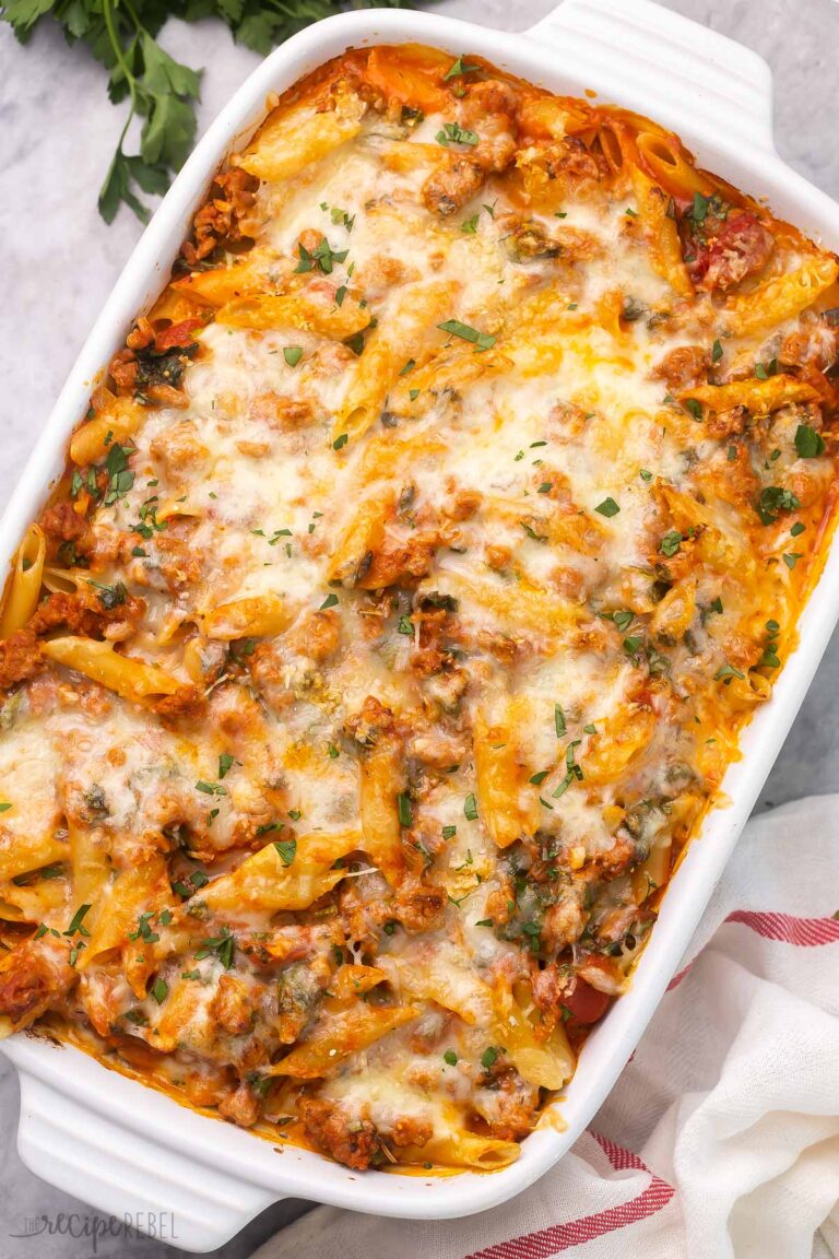 Easy Baked Mostaccioli Pasta - The Recipe Rebel