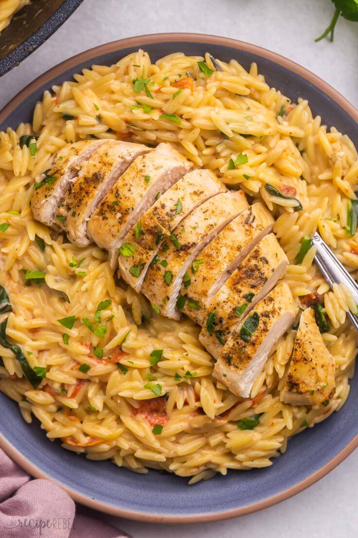 One Pan Tuscan Orzo with Chicken - The Recipe Rebel