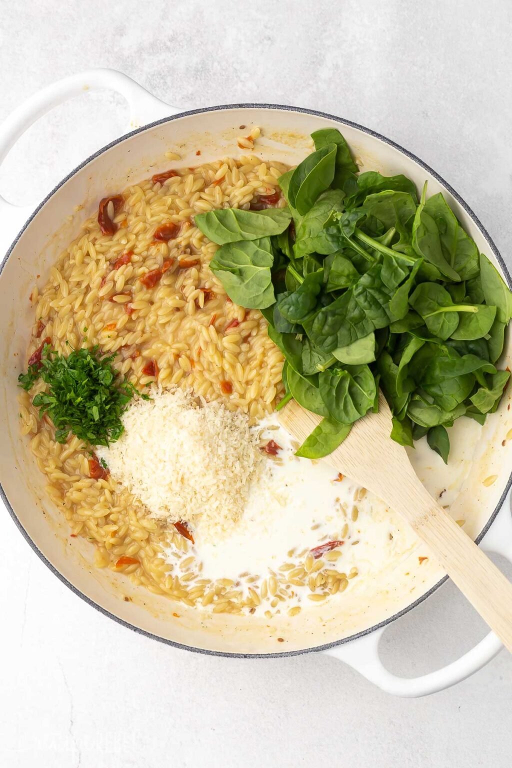 Sun Dried Tomato and Spinach Orzo recipe - The Recipe Rebel