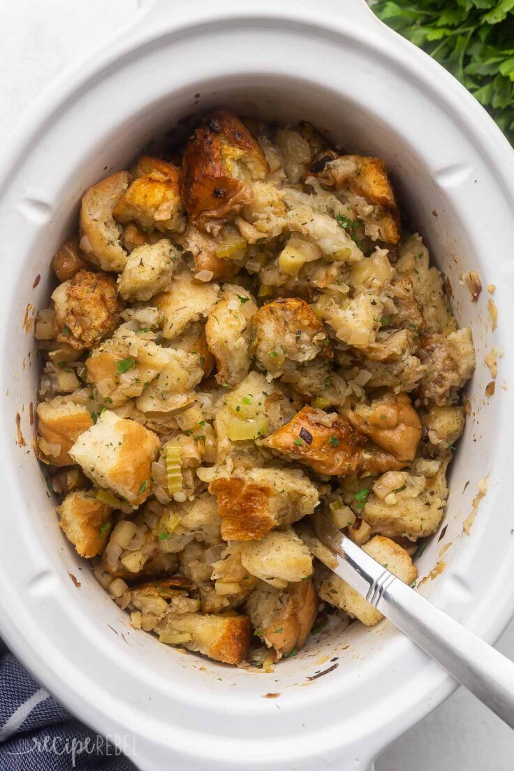 Crockpot Stuffing - The Recipe Rebel