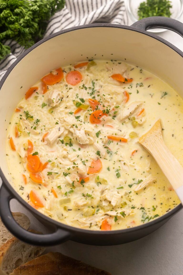 Creamy Chicken and Rice Soup - The Recipe Rebel [VIDEO]