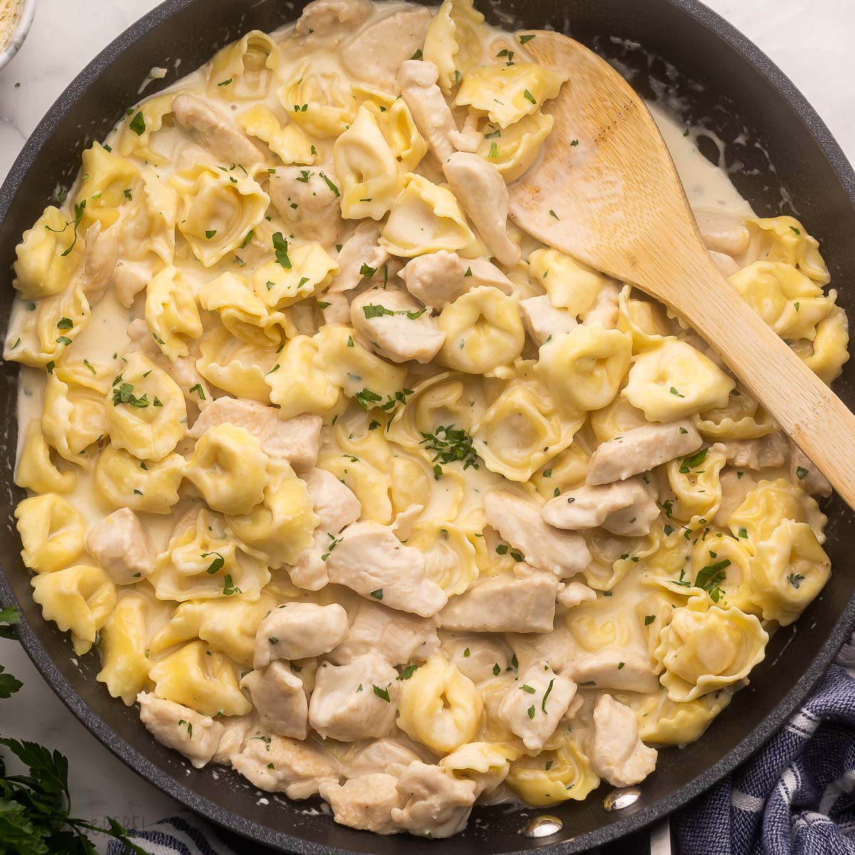 Chicken Tortellini Alfredo [one pan!] - The Recipe Rebel