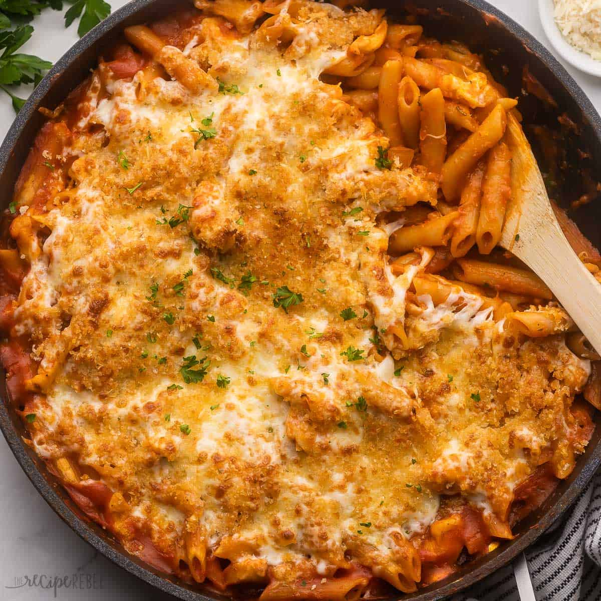 Chicken Parmesan Pasta recipe - The Recipe Rebel [VIDEO]