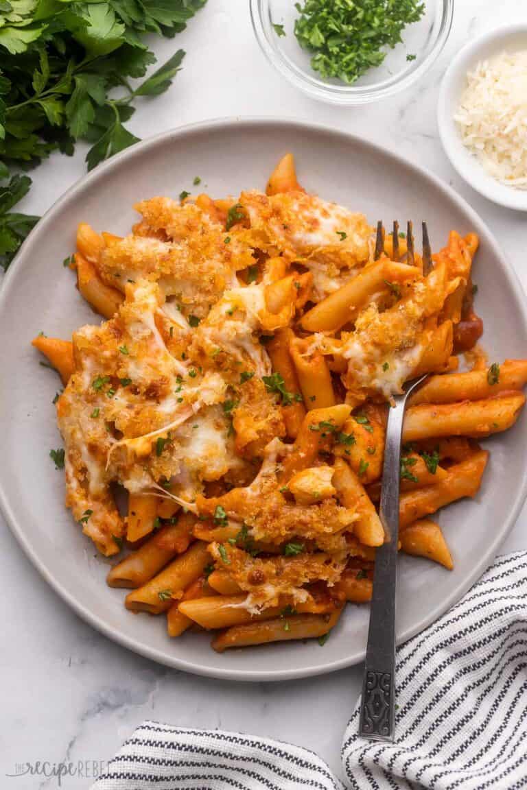 Chicken Parmesan Pasta recipe - The Recipe Rebel [VIDEO]