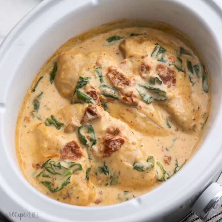 Crockpot Tuscan Chicken - [VIDEO] The Recipe Rebel