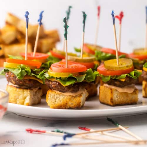 Mini Cheeseburger Skewers - The Recipe Rebel