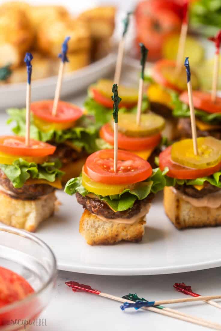 Mini Cheeseburger Skewers - The Recipe Rebel
