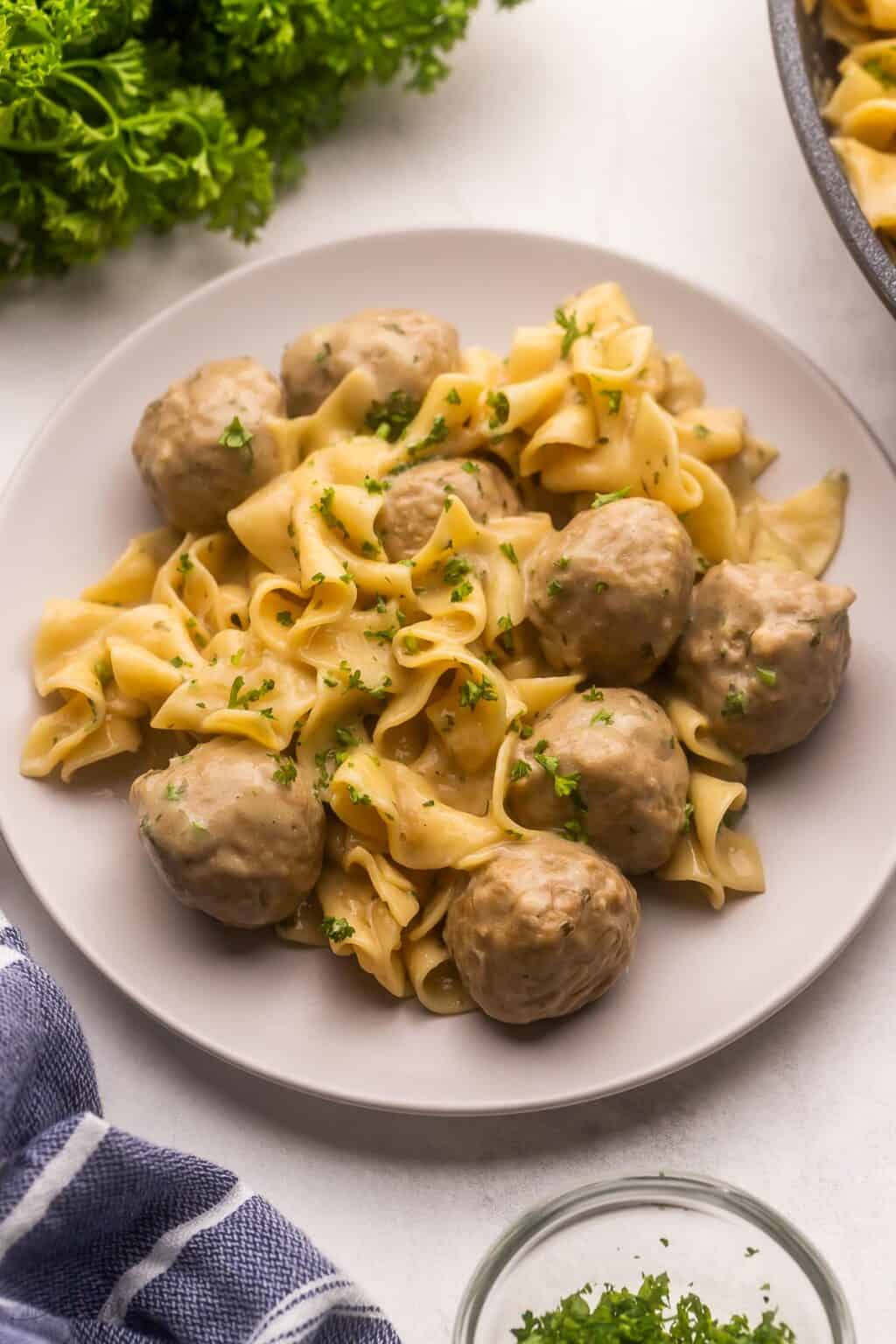 One Pan Swedish Meatballs and Noodles [VIDEO]- The Recipe Rebel