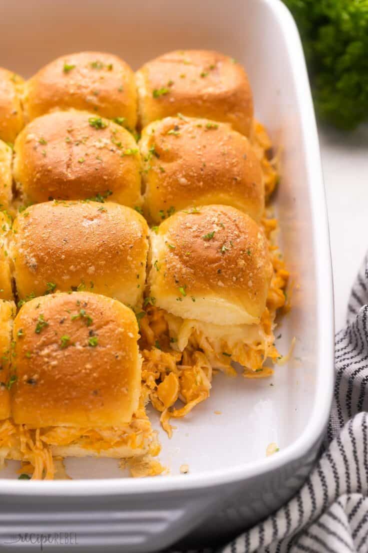 Buffalo Chicken Sliders - The Recipe Rebel [VIDEO]