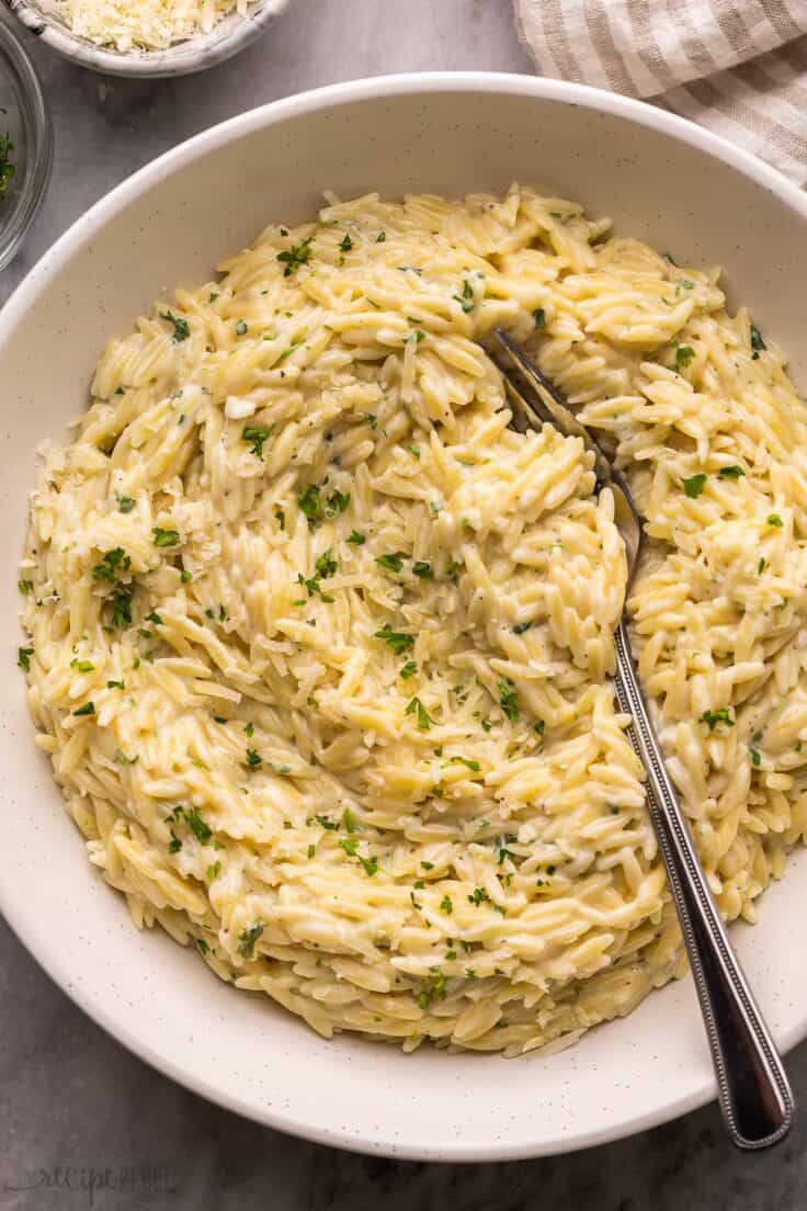 Garlic Parmesan Orzo recipe - [VIDEO] The Recipe Rebel
