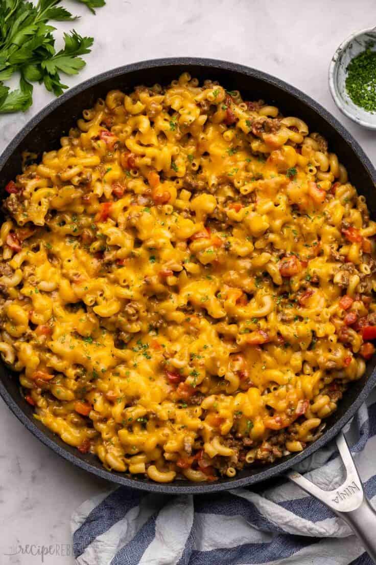 ONE POT Taco Macaroni recipe (easy ground beef dinner!) - The Recipe Rebel