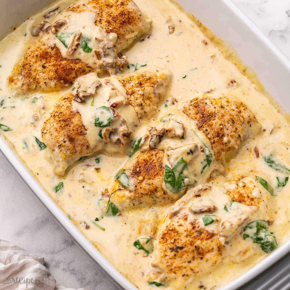 Tuscan Chicken Pasta Bake - The Recipe Rebel [VIDEO]