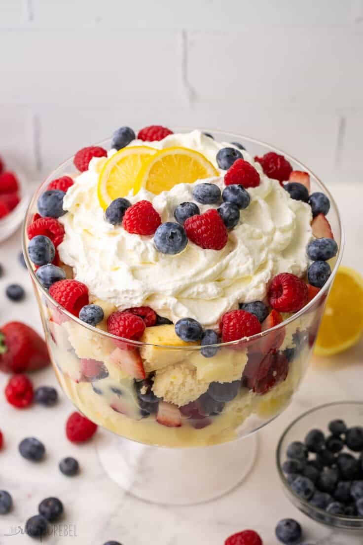 Lemon Berry Trifle Recipe + VIDEO - The Recipe Rebel