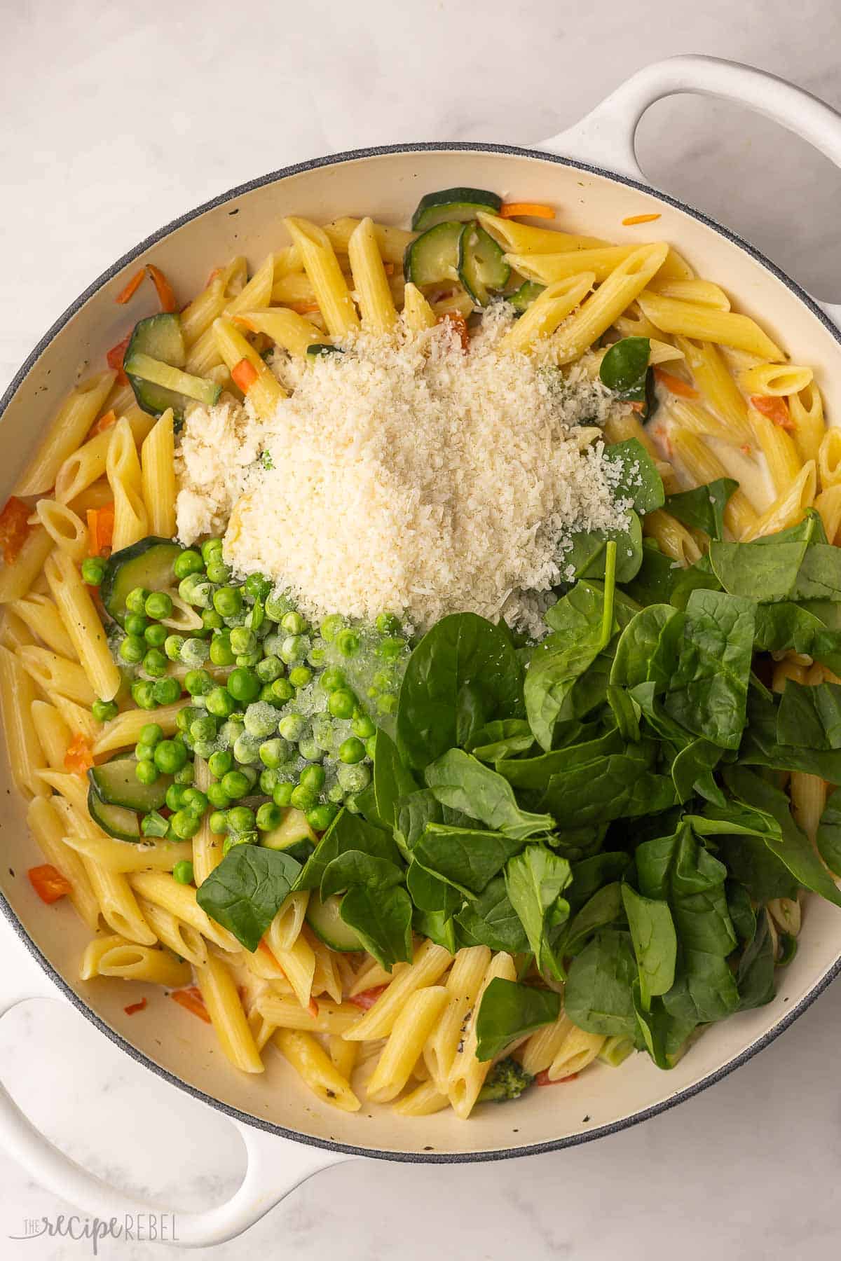 One Pot Pasta Primavera Recipe - The Recipe Rebel [VIDEO]