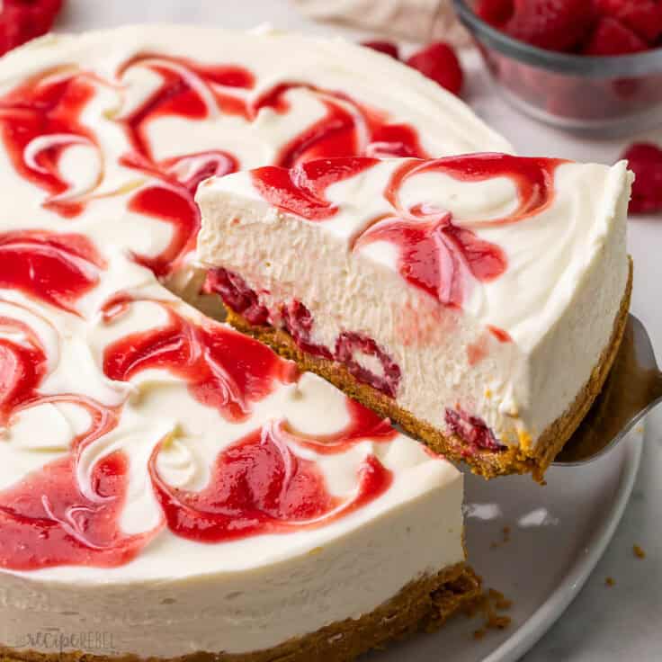 No Bake Raspberry Cheesecake {VIDEO} - The Recipe Rebel