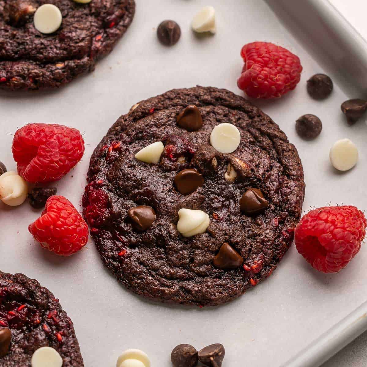Triple Chocolate Raspberry Cookies - The Recipe Rebel
